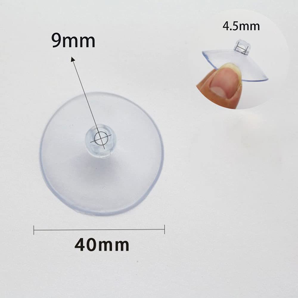 20 Pack Clear Suction Cups PVC Plastic Sucker Without Hooks for Home Bathroom Decoration and Organization - 4cm