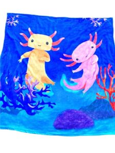 axolotl blanket - cute axolotl blanket for girls - axolotl fleece throw blanket - axolotl gift -axolotl stuff -axolotl girls gift - cute kids salamander blanket - just a girl who loves axolotls