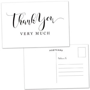 korttitalo 50 thank you postcards, double-sided thank you cards for wedding, bridal shower,baby shower, birthday, business, blank postcards, 4x6 inches.