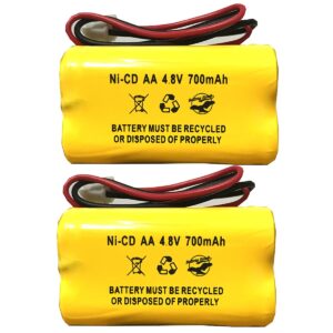 battery hawk (2 pack) bl93nc487 daa700mah4.8v aa500mah d-aa500mah aa600mah elb-b006 bst 4.8v 700mah ni-cd unitech