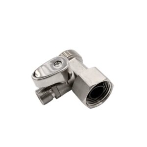 luxe bidet metal t-adapter with shut-off valve, 3-way tee connector, nickel finish, for luxe neo plus series bidets (7/8 x 7/8 x 3/8)