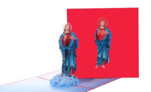 igifts and cards inspirational jesus 3d pop up greeting card – religious merry christmas wishes, happy easter gift, priest thank you card, religious birthday present, pastor, deacon ordination 6" x 6"