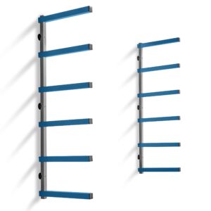 rockler 6-tier lumber storage racks, wall mounting shop, basement, or garage organizer | wall storage garage shelf to keep lumber, molding, & more - workshop organizers and storage hold up to 110 lbs