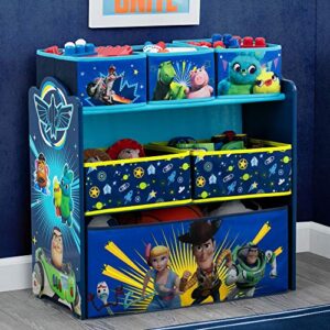 Delta Children Chair Desk with Storage Bin + Design and Store 6 Bin Toy Storage Organizer, Disney/Pixar Toy Story (Bundle)