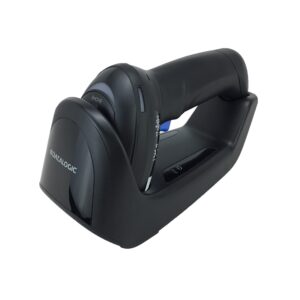 datalogic gryphon gm4200 premium wireless 1d barcode scanner, includes wireless charging cradle and usb cable