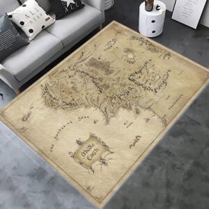 middle earth, middle earth rug, living room rug, fan map rug (55”x78”)=140x200cm