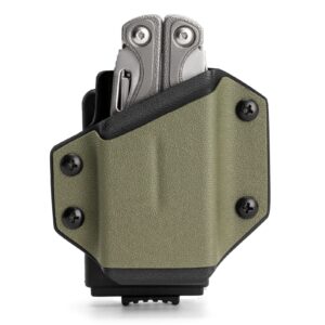 tactical geek tx1multi-tool sheath, edc multi tool sheath holder holster, adjustable sheath with back clip for belt, multi-tool not included (green)