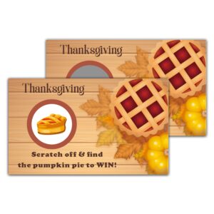 thanksgiving scratch off games, thanksgiving scratch off game cards for baby shower, bridal shower, fall festival raffle lottery tickets cards, set of 50 cards (b04)