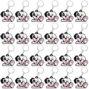 cicibear 24 pack dalmatian keychains party decoration for guests, dalmatian themed party, baby shower, school party, kids birthday