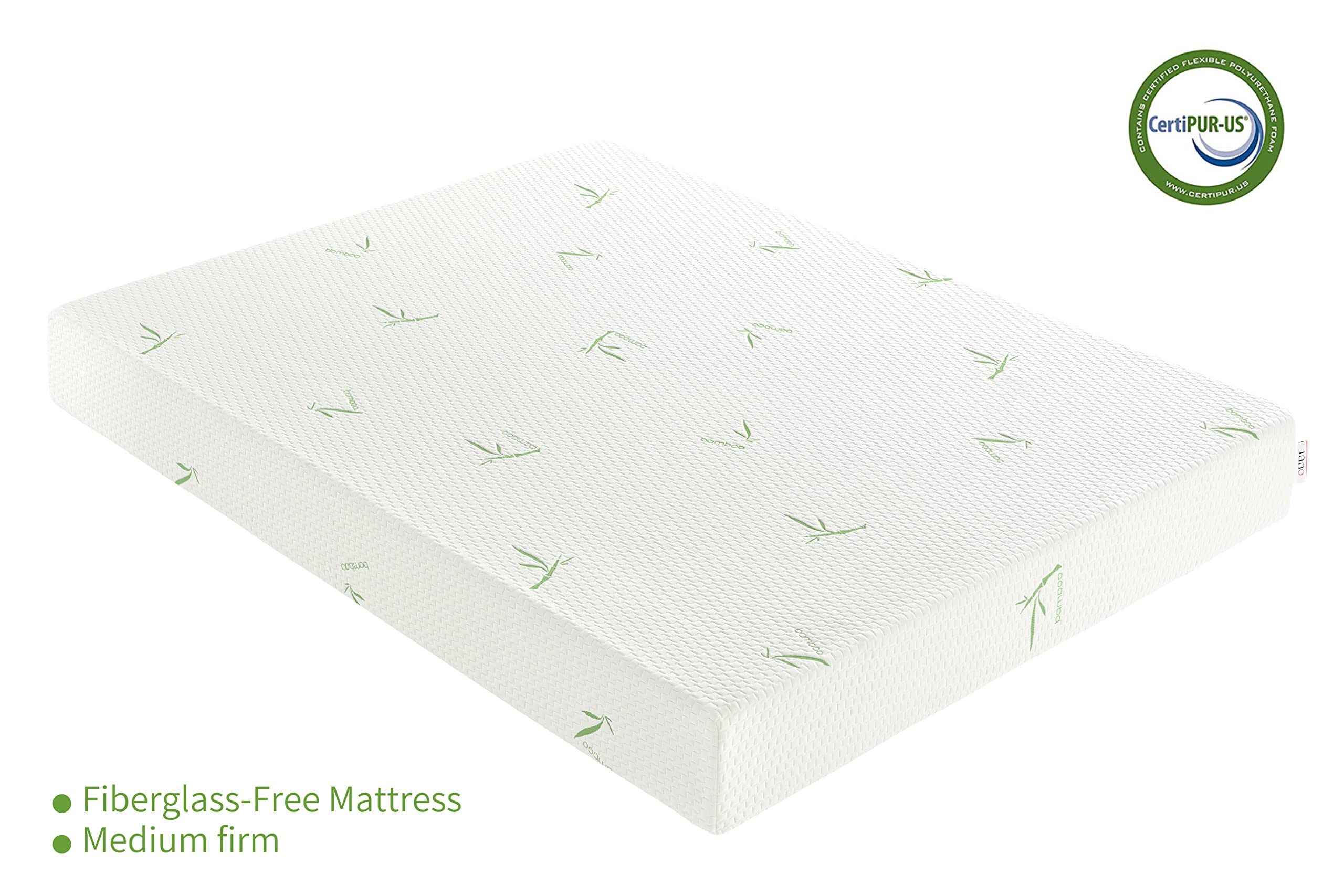 OUUI Queen Mattress, 5 Inch Gel Memory Foam Mattress for Cool Sleep Pressure Relief Bamboo Breathable Cover Medium Firm Queen Size Mattress in a Box, White, CertiPUR-US Certified