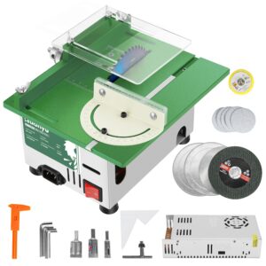 huanyu mini table saw 300w 1.14in cut depth portable precision hobby table saws set for wood model diy crafts woodworking 0-180° angle cutting multifunctional 7-level speed adjustable