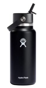 hydro flask wide flex straw cap black 32 oz