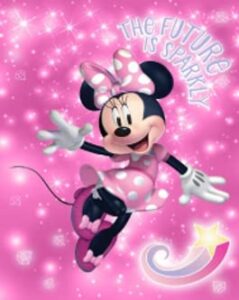 the northwest store disney minnie mouse sparkle soft throw silk blanket 40''x50'', pink, 111