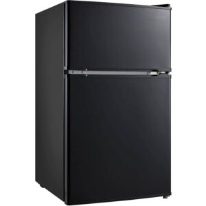 3.2 cu feet two door compact refrigerator with freezer, black