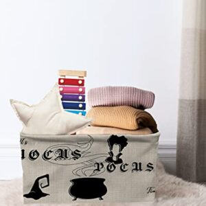 Halloween HOCUS POCUS Storage Bins Large Foldable Storage Baskets for Shelves, Waterproof Cube Storage Boxes with Handles for Closet Nursery Cabinet Living Room Laundry - Magic Witch