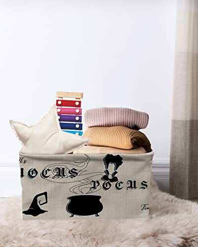 Halloween HOCUS POCUS Storage Bins Large Foldable Storage Baskets for Shelves, Waterproof Cube Storage Boxes with Handles for Closet Nursery Cabinet Living Room Laundry - Magic Witch