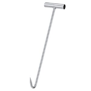 uxcell t-handle meat boning hook, galvanized t hooks for kitchen butcher shop restaurant 16"(400mm)