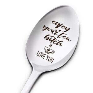 friendship spoon gifts for women friends, love you for infini tea, birthday christmas gifts for mom tea lover besties best friends bff sister, engraved stainless steel tea spoon gifts for tea lover