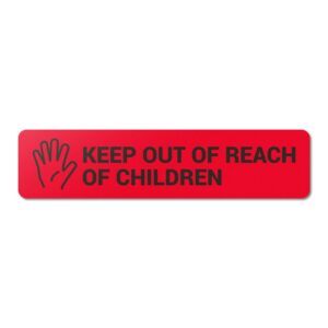 300 labels - 1.7 x 0.4 inch - keep out reach keep of children labels for keep away from children stickers for choking hazard warning, small parts, pharmacies