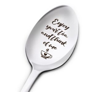 long distance spoon gifts for her him, enjoy your tea & think of me, christmas birthday romantic valentine gifts for girlfriend boyfriend wedding gifts for wife husband