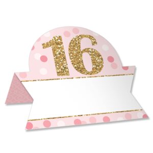 big dot of happiness sweet 16-16th birthday party tent buffet card - table setting name place cards - set of 24