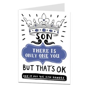 limalima funny son birthday card cool quirky design blank inside to add your own personal greeting