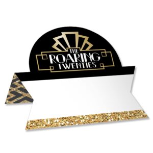 big dot of happiness roaring 20’s - 1920s art deco jazz party tent buffet card - table setting name place cards - set of 24