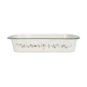 Pfaltzgraff Winterberry Rectangular Baker, 13 Inch, White