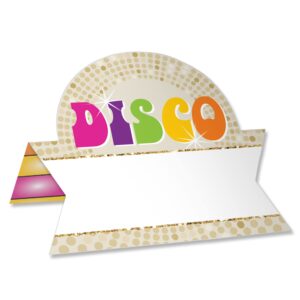 big dot of happiness 70’s disco - 1970s disco fever party tent buffet card - table setting name place cards - set of 24