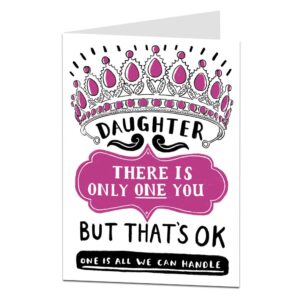 limalima funny daughter birthday card cool quirky design blank inside to add your own personal greeting. from mom dad or parents