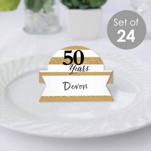 Big Dot of Happiness We Still Do - 50th Wedding Anniversary - Anniversary Party Tent Buffet Card - Table Setting Name Place Cards - Set of 24