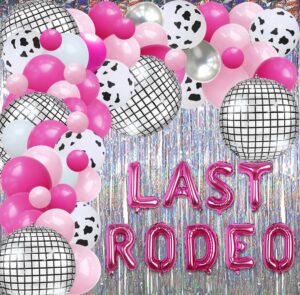 99 pcs western theme last rodeo bachelorette party decorations - cowgirl ring balloon garland arch kit pink for final rodeo bride to be wedding bridal shower party decoration supplies