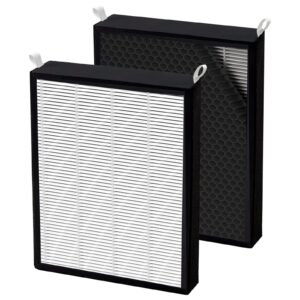 2 pack true hepa/carbon filters replacement compatible with nuwave oxypure large area smart air cleaner purifier models 47001, 47002, 47003, 47004, 47005, and 47006., activated carbon + hepa combo