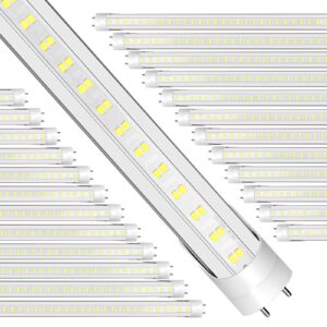 onlylux led tube lights 4ft, 4 foot led bulbs 24-pack 28w 5000k 4000lm daylight t8 t10 t12 fluorescent replacement dual ended power clear lens