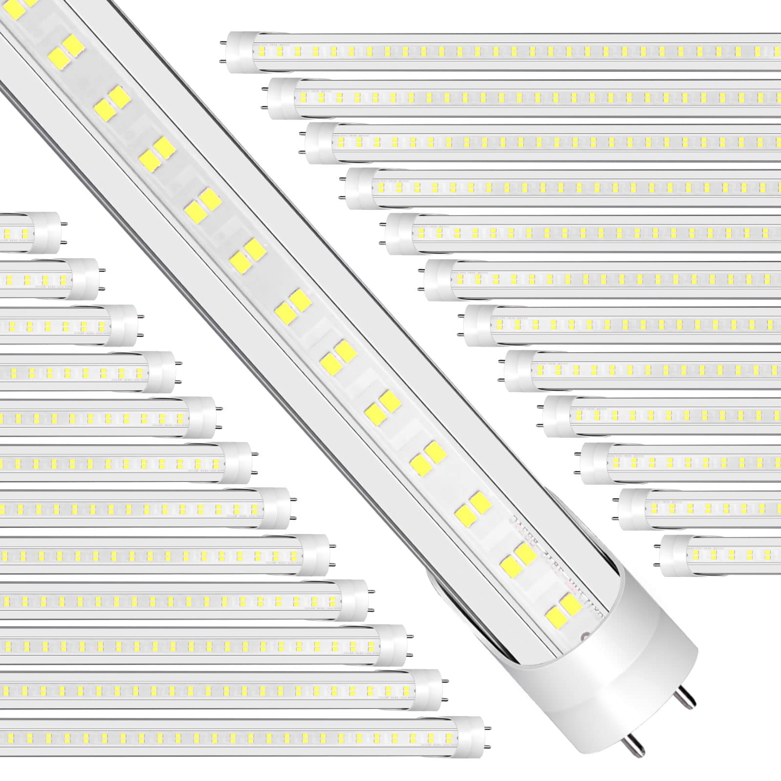 ONLYLUX Led Tube Lights 4ft, 4 Foot Led Bulbs 24-Pack 28W 5000K 4000lm Daylight T8 T10 T12 Fluorescent Replacement Dual Ended Power Clear Lens