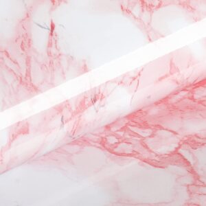 livelynine waterproof pink marble contact paper for countertops peel and stick marble wallpaper sticky desk wallpaper for bedroom dresser cover bathroom counter top wrap classroom dorm wall 15.8x78.8