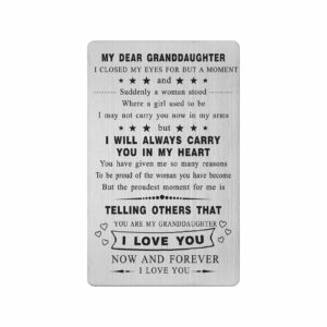 yobent granddaughter christmas card from grandma nana, happy granddaughter birthday gift, granddaughter graduation present wallet card, i love my favorite granddaughter gift, proud granddaughter