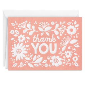 hallmark pack of thank you cards, pink rustic flowers (20 thank you notes with envelopes for baby showers, weddings, all occasion)