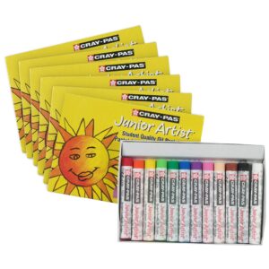 sakura cray-pas junior artist oil pastel set - soft oil pastels for kids & artists - 12 colors - 6 sets of 12