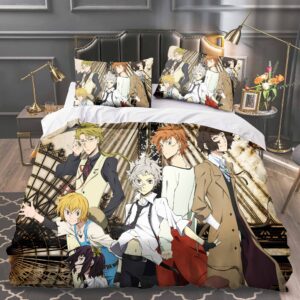 qaheart dazai osamu nakajima atushi 3-piece duvet cover set bedding set comforter anime cute bed sets microfiber breathable cover for kids bedroom