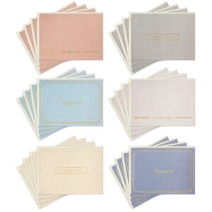 hallmark thank you cards assortment, gold foil solids (24 thank you notes with envelopes)