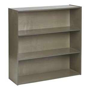 ecr4kids streamline 3-shelf storage cabinet, 36in, kid's bookshelf, grey wash