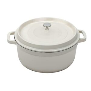 g.e.t. ca-006-awh/bk/cc heiss® energy-efficient cast aluminum dutch oven, 6.5 quart, round, white