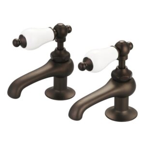 water creation 4.38" lever handles solid brass lavatory faucet in bronze