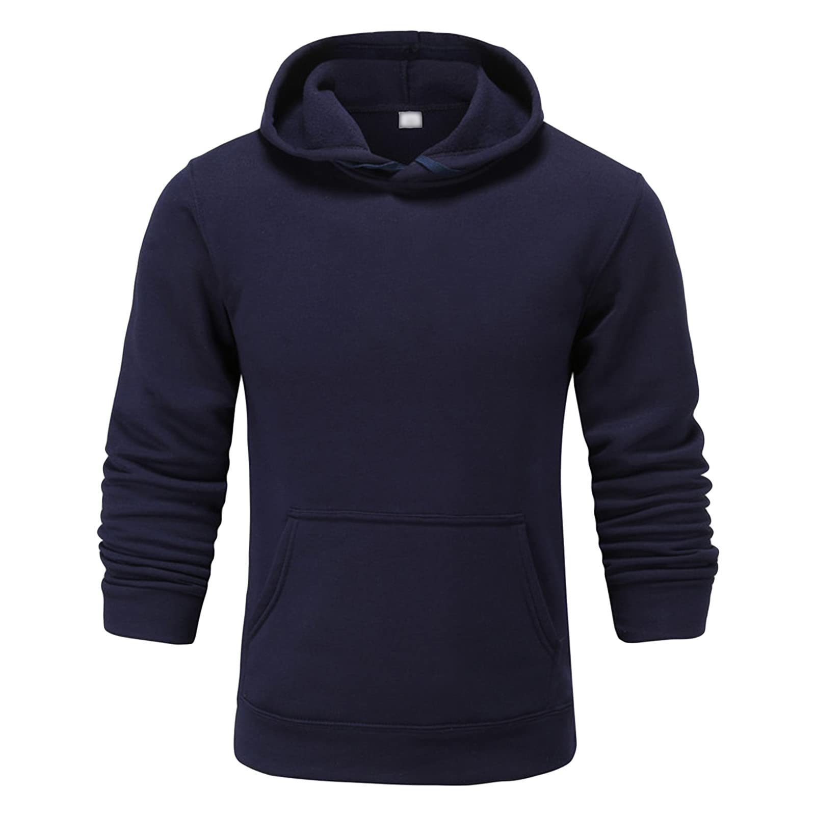 Maiyifu-GJ Pullover Hoodies for Men Classic Casual Solid Loose Fit Long Sleeve Hoodie Basic Lightweight Hooded Sweatshirt (Dark Blue,3X-Large)