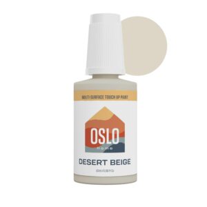 oslo home porcelain + appliance touch up paint, desert beige, 20ml, high gloss, w/brush in bottle, for bathroom fixtures, metal