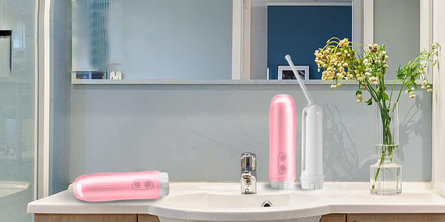 Portable Travel Bidet Electric Handheld for Women Bidet Sprayer for Personal Hygiene Cleaning with 2 Pressure Options (Pink).It's Convenient to Work or Home, Travel, and Camping