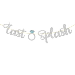 last splash banner, bride shower party supplies, engagement, wedding bachelorette party decorations - silver glitter