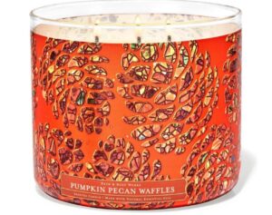 bath and body works pumpkin pecan waffles 3 wick candle 14.5 oz/ 411 g