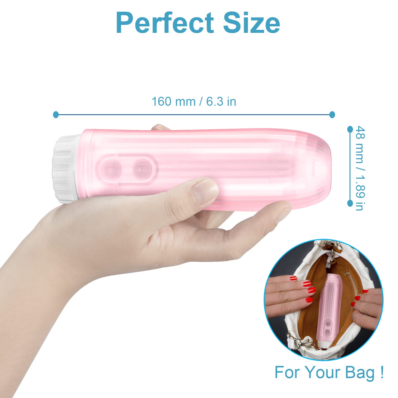 Portable Travel Bidet Electric Handheld for Women Bidet Sprayer for Personal Hygiene Cleaning with 2 Pressure Options (Pink).It's Convenient to Work or Home, Travel, and Camping